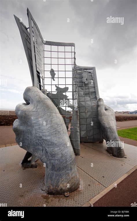 Sculpture At Start Of The South West Coast Path National Trail In