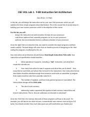 F CSE L Lab Doc CSE L Lab Bit Instruction Set
