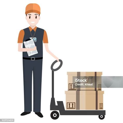 상자와 핸드 팔레트 잭 리프트 Icom 남자 배달 또는 이동 상자 그림 나름에 대한 스톡 벡터 아트 및 기타 이미지 나름 나무 상자 남자 Istock