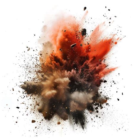 Shocking Atom Explosion Isolated On White Background Premium Ai