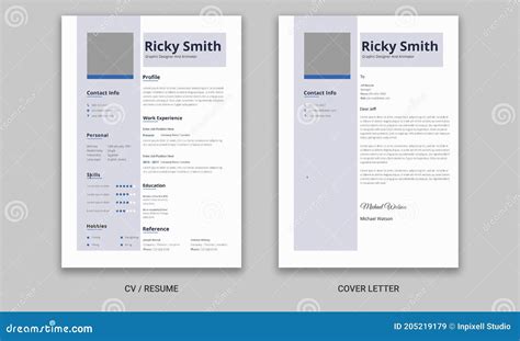 Vector Minimalist Creative Cover Letter Resume Template Cv