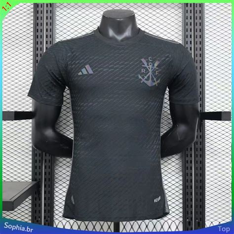 Nova 23 24 Camisa Do Flamenco Jogador III Preta Futebol Masculina 1 1
