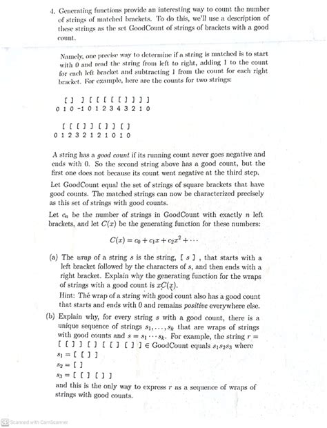 Solved 4 Generating Functions Provide An Interesting Way To