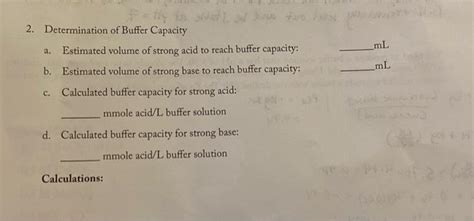 Solved Need help on 2. Determination of buffer capacity. | Chegg.com