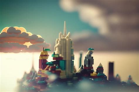 Premium Ai Image There Is A Lego City With A Lot Of Buildings On It