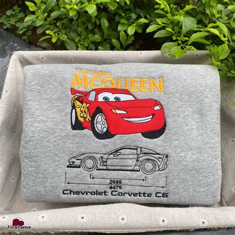 Cute Disney Lightning Mcqueen And Sally Embroidered Sweatshirts T