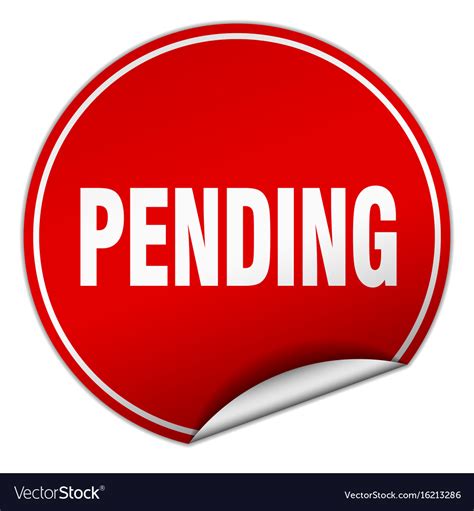 Pending Round Red Sticker Isolated On White Vector Image