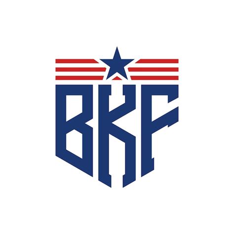 Premium Vector Patriotic Bkf Logo With Star And American Flag Straps Letter Bkf Logo With Usa Flag