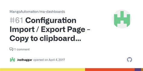 Configuration Import Export Page Copy To Clipboard Button Doesnt Seem To Work · Issue 61