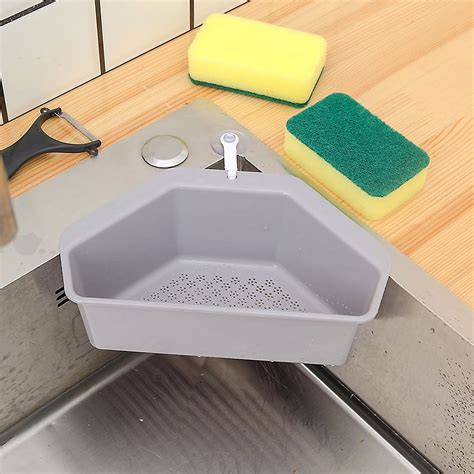 Triangular Corner Sink Drain Rack Shelf Basket Food Strainer Vegetable