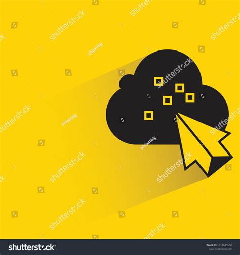 Cloud Arrow Drop Shadow Yellow Background Stock Vector Royalty Free 1914645568 Shutterstock