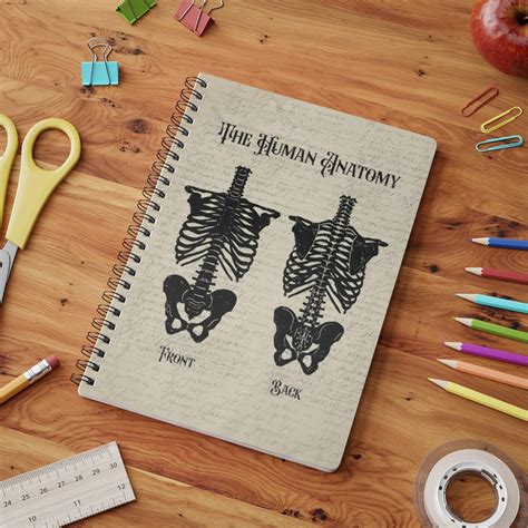 The Human Anatomy Notebook Wire Bound Halloween Skeleton Vintage