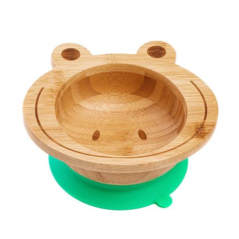 Комплект за разнообразяване с купа жаба и кръгла чиния Бамбукова лъжица Лигавник и Чаша Dodoli