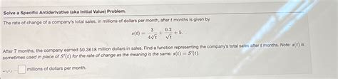 Solve A Specific Antiderivative Aka Initial Value