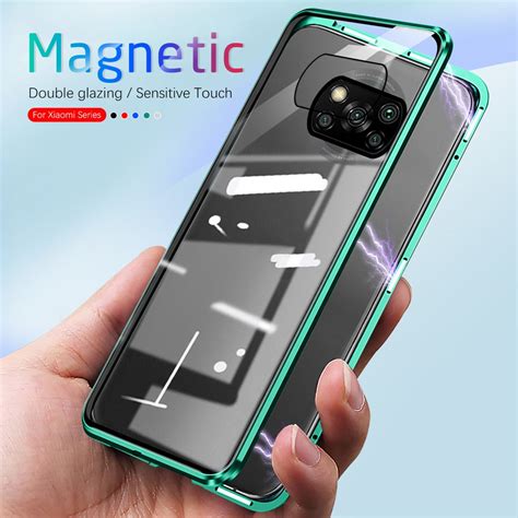 Capa Flip Magnética De Metal Dupla Face Com Proteção 360 Graus Para Xiaomi Mi Poco X3 Prox3 Nfc