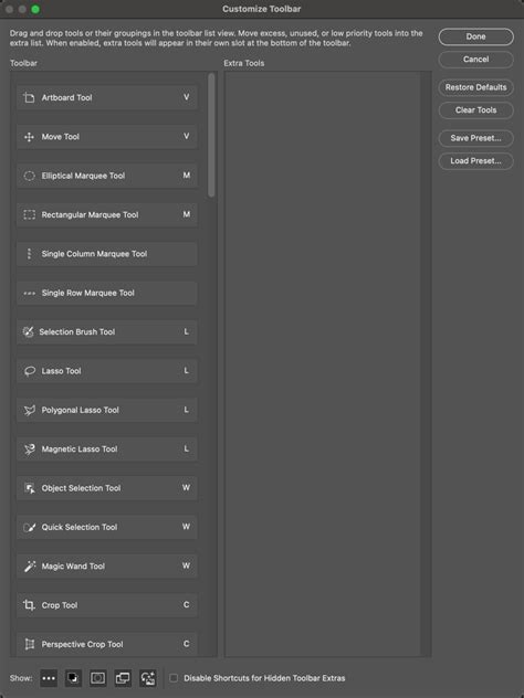 solved how to extend the toolbar in photoshop adobe community