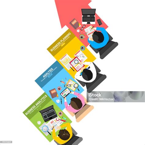 Konsep Ilustrasi Desain Datar Untuk Analisis Dan Perencanaan Bisnis