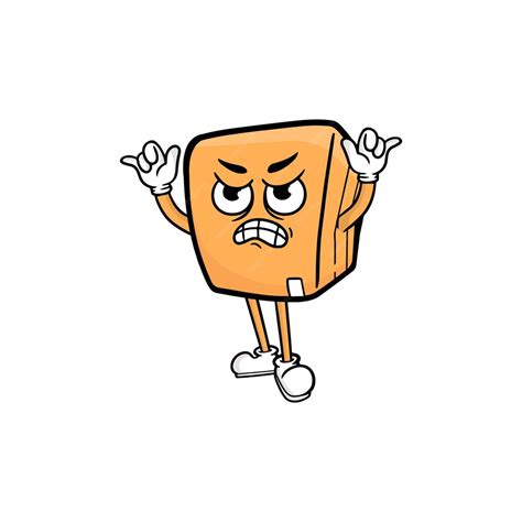 Premium Vector Box Character Cartoon Mascot Vector