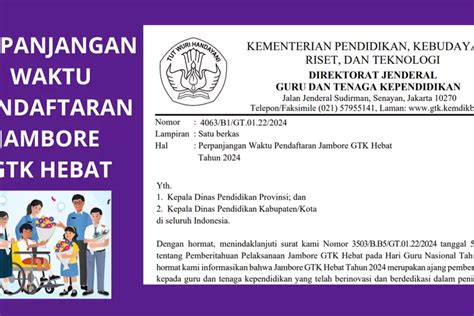 Perpanjangan Pendaftaran Jambore Gtk Hebat 2024 Dorongan Partisipasi