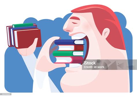 책을 먹는 남자 먹기에 대한 스톡 벡터 아트 및 기타 이미지 먹기 책 사람들 Istock