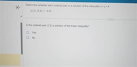 solved determine whether each ordered pair is a solution of