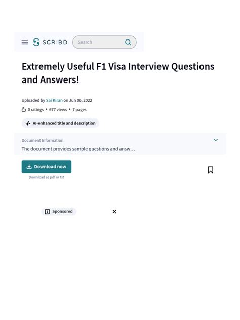 Extremely Useful F1 Visa Interview Questions And Answers Pdf