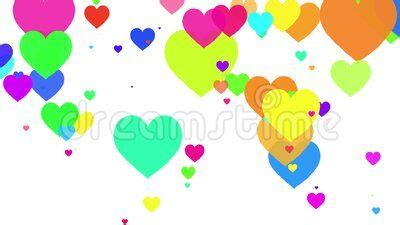 Loopable Animation Moves Multicolored As Heart Icons On A White