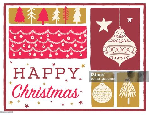 Fun Retro Christmas Card Templates Stock Illustration Download Image