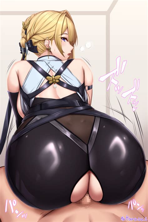 Akitsuki Karasu Evelyn Chevalier Zenless Zone Zero Highres Boy Girl Ass Blonde Hair