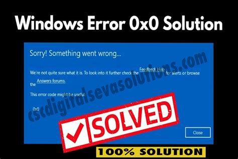 0x0 0x0 Windows Error Solution Fix Step By Step Guide