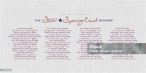 Lagu Kebangsaan Amerika Serikat The Starspangled Banner Ilustrasi Stok