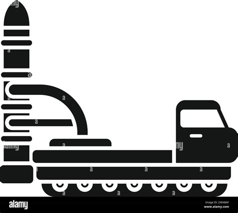 Military Truck Is Transporting And Preparing For Launching A Big