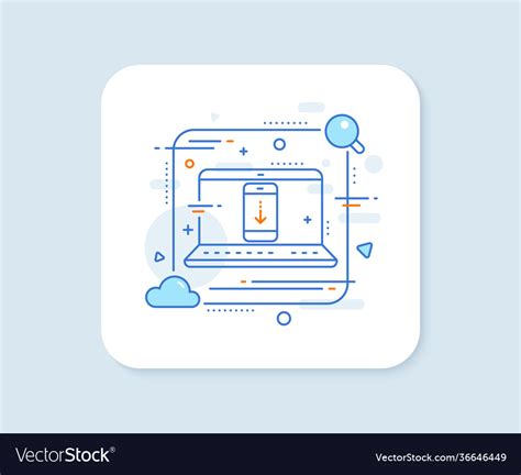 Scroll Down Phone Line Icon Scrolling Screen Sign Vector Image