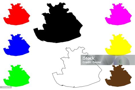 Fylde Nonmetropolitan District Borough Map Vector Illustration Scribble
