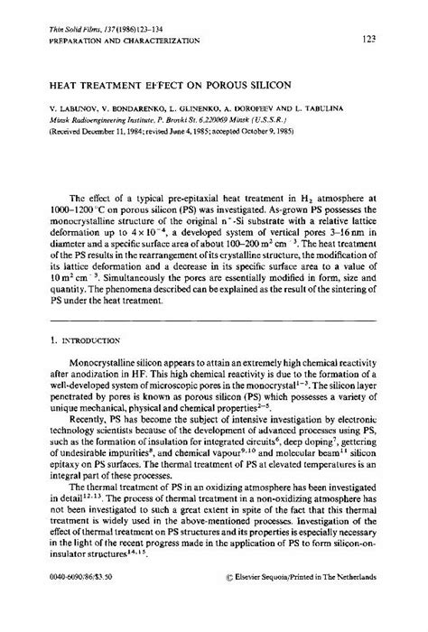 Pdf Heat Treatment Effect On Porous Silicon Dokumen Tips
