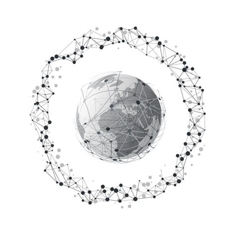 Abstract Black And White Modern Style 3d Cloud Computing And Global Digital Network Connections