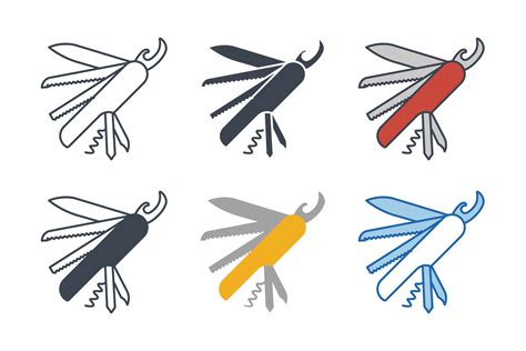 Multi Tool Icon Collection With Different Styles Knife Icon Symbol Vector Illustration Isolated