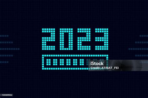 2023 로딩 바 추상 기하학적 모양 미래 지향적 인 Hud 네온 벡터 디자인 2023년에 대한 스톡 벡터 아트 및 기타 이미지 2023년 새해 테크놀로지 Istock
