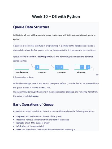 Week10 1 Pdf Queue Abstract Data Type Scheduling Computing