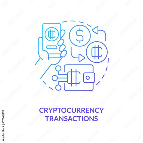 Cryptocurrency Transactions Blue Gradient Concept Icon Blockchain Metaverse Importance For