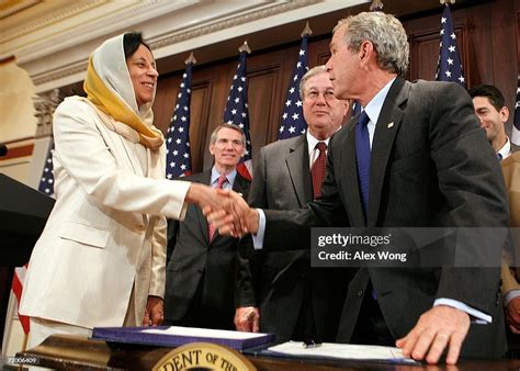 Us President George W Bush Shakes Hands With Ambassador Of Oman To