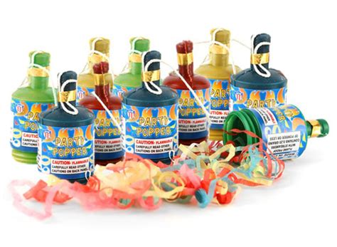 Mini Party Popper With Colourful Streamer 250 Helium Balloons In