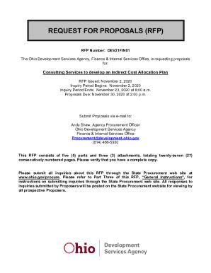 Fillable Online Procure Ohio Vdocuments Netrequest For Proposals Rfp