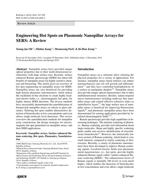 Pdf Engineering Hot Spots On Plasmonic Nanopillar Arrays For Sers A