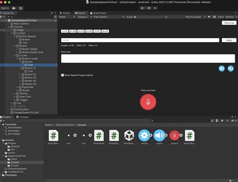 iOS Android内蔵の音声認識エンジンを使うUnityプロジェクトspeech and text unity ios android