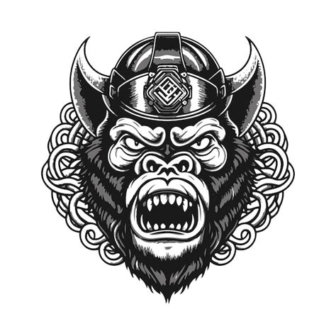 Premium Vector Monkey Head Ornament