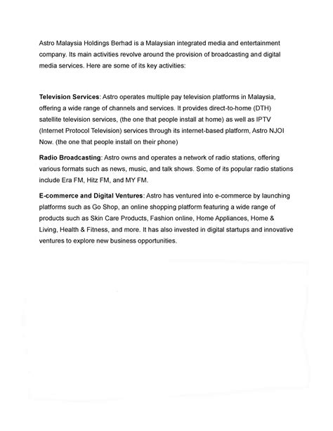 Script Fin420 Astro Malaysian Berhad Astro Malaysia Holdings Berhad