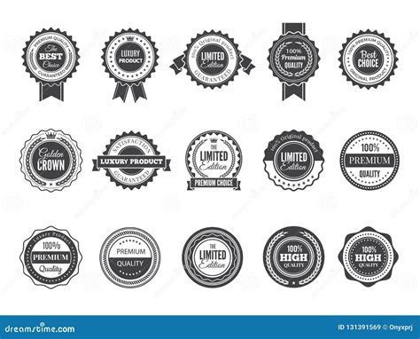 Premium Badge Icon Silky Smart Flat Round Buton Set Illustration