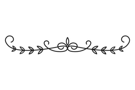 Swirl Line Separator Black Elegant Flor Graphic By Ladadikart
