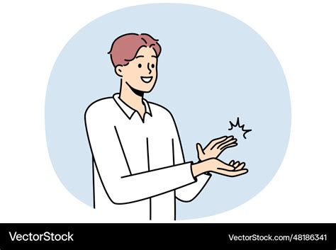 Smiling Man Clap Hands Royalty Free Vector Image